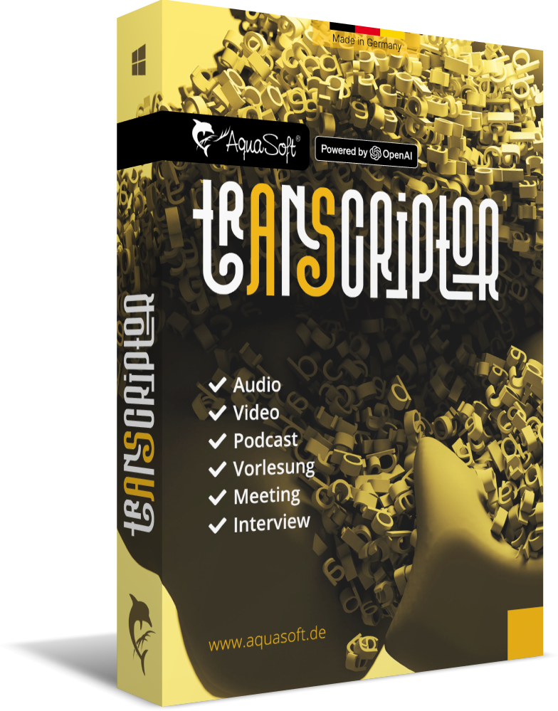Audio / Video rein Text und Video raus - AquaSoft Transcriptor